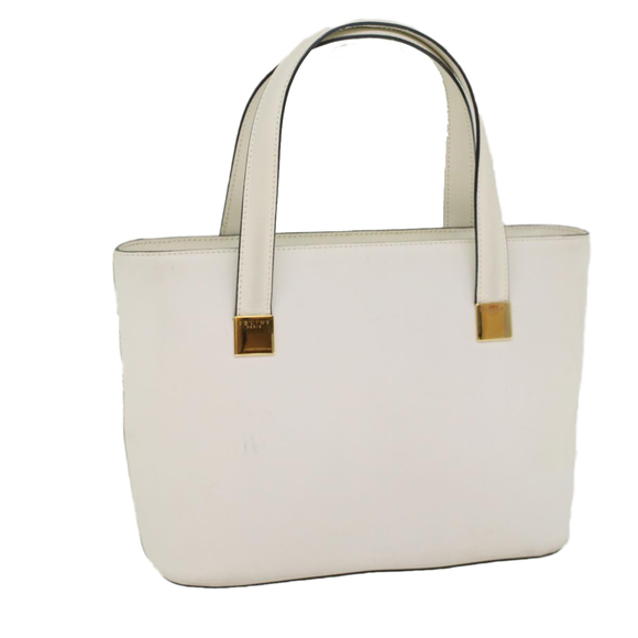 Celine | Bags | Celine Tote Bag Leather White Auth Bs787 | Poshmark